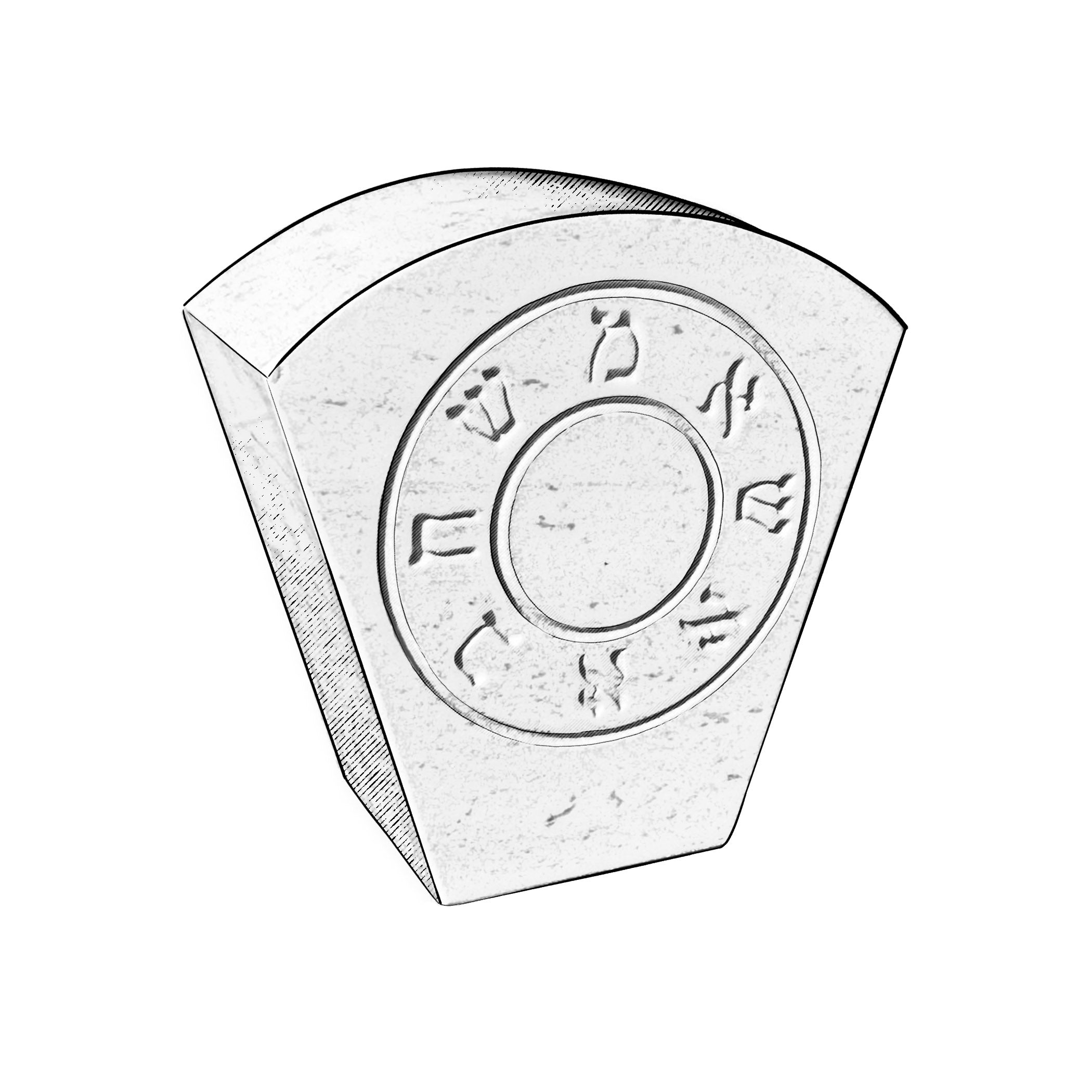 3" x 6" x 6" Marble Stone Masonic Keystone – DISTRIBUTION SERVICES