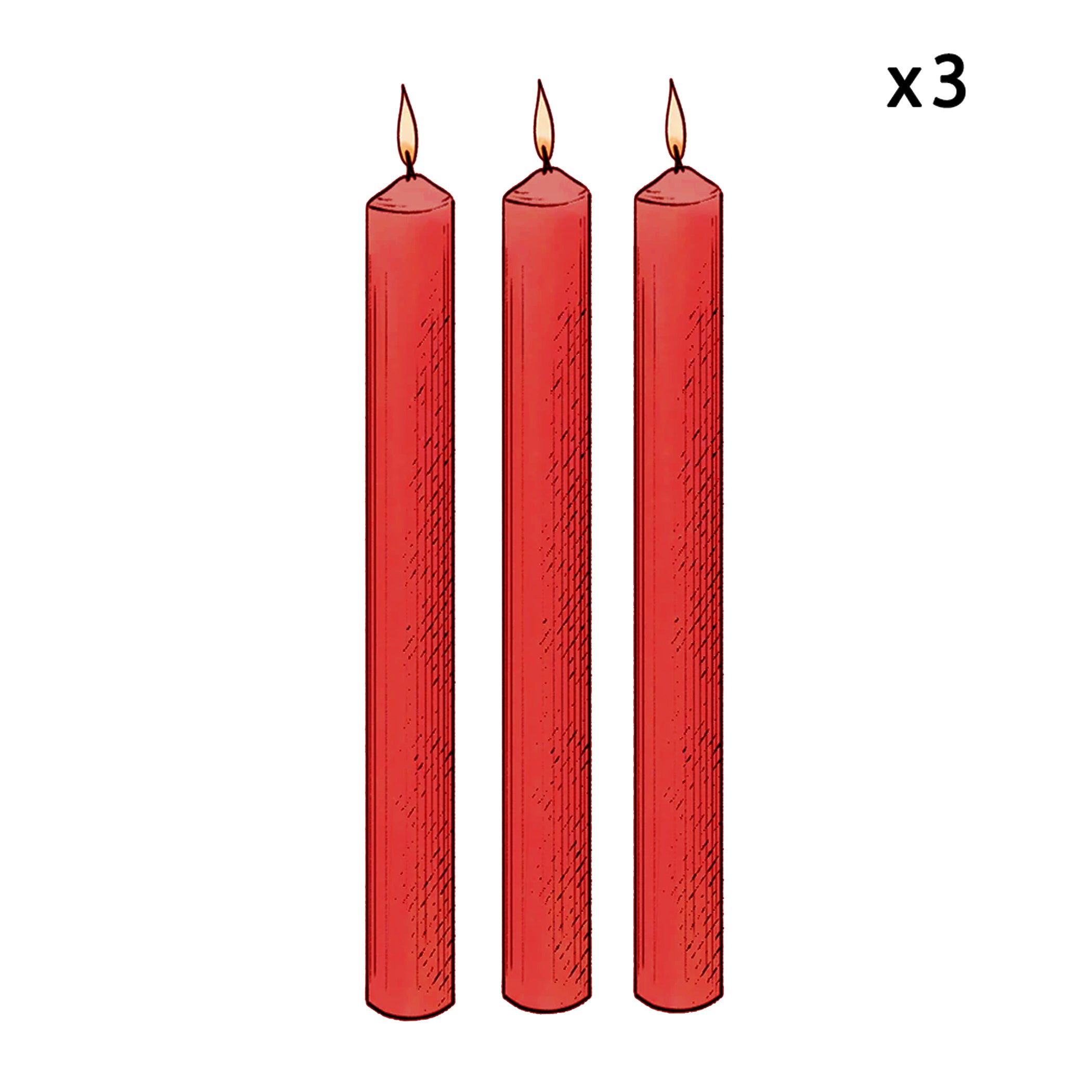 7/8" Red Candles (Set of 3) – Distribution Services
